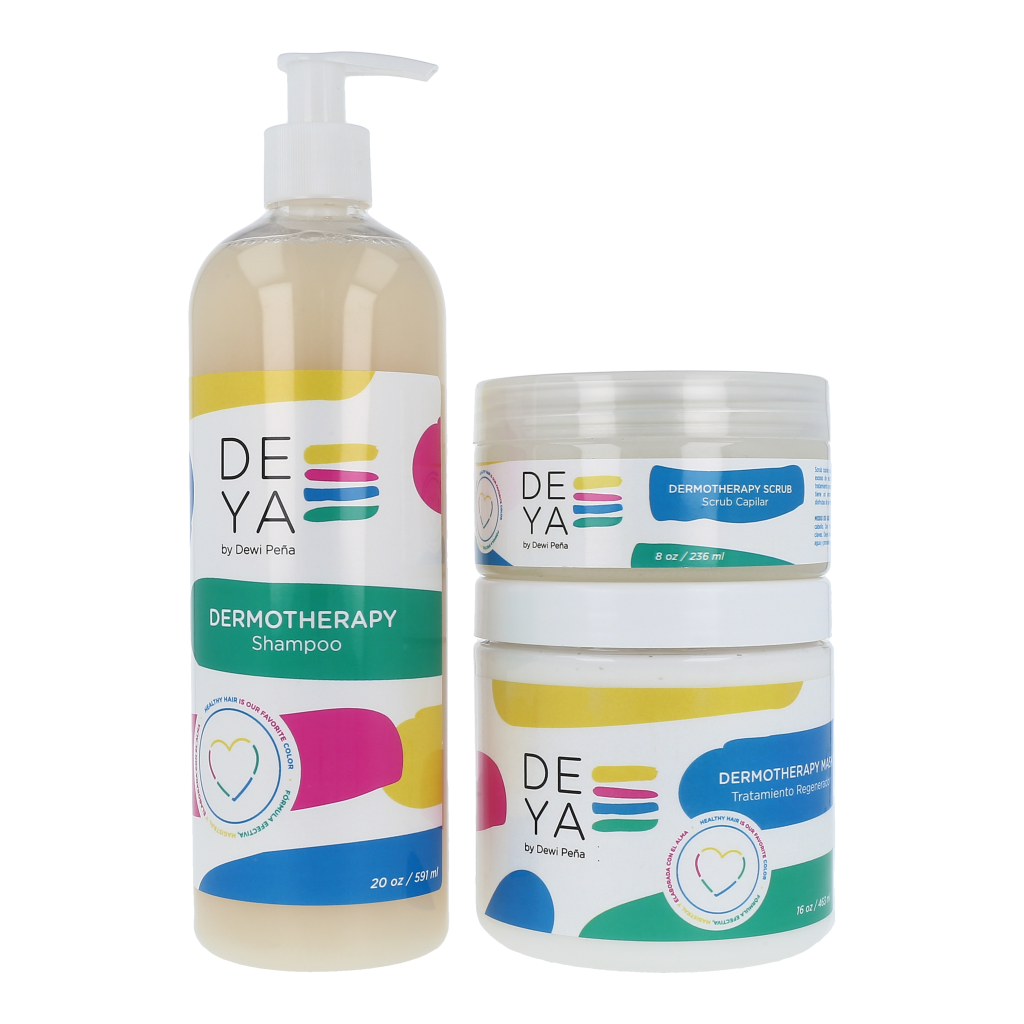 Dermotherapy Complete Kit (Shampoo 20oz- Mask 16oz-Scrub 8oz) - Deya